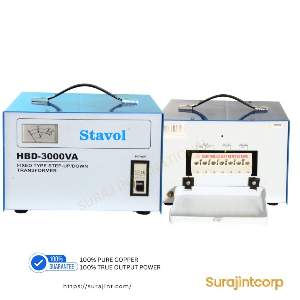 STAVOL TRANSFORMER FIXED TYPE STEP UP-STEP DOWN 110V -220V HBD-3000VA ...