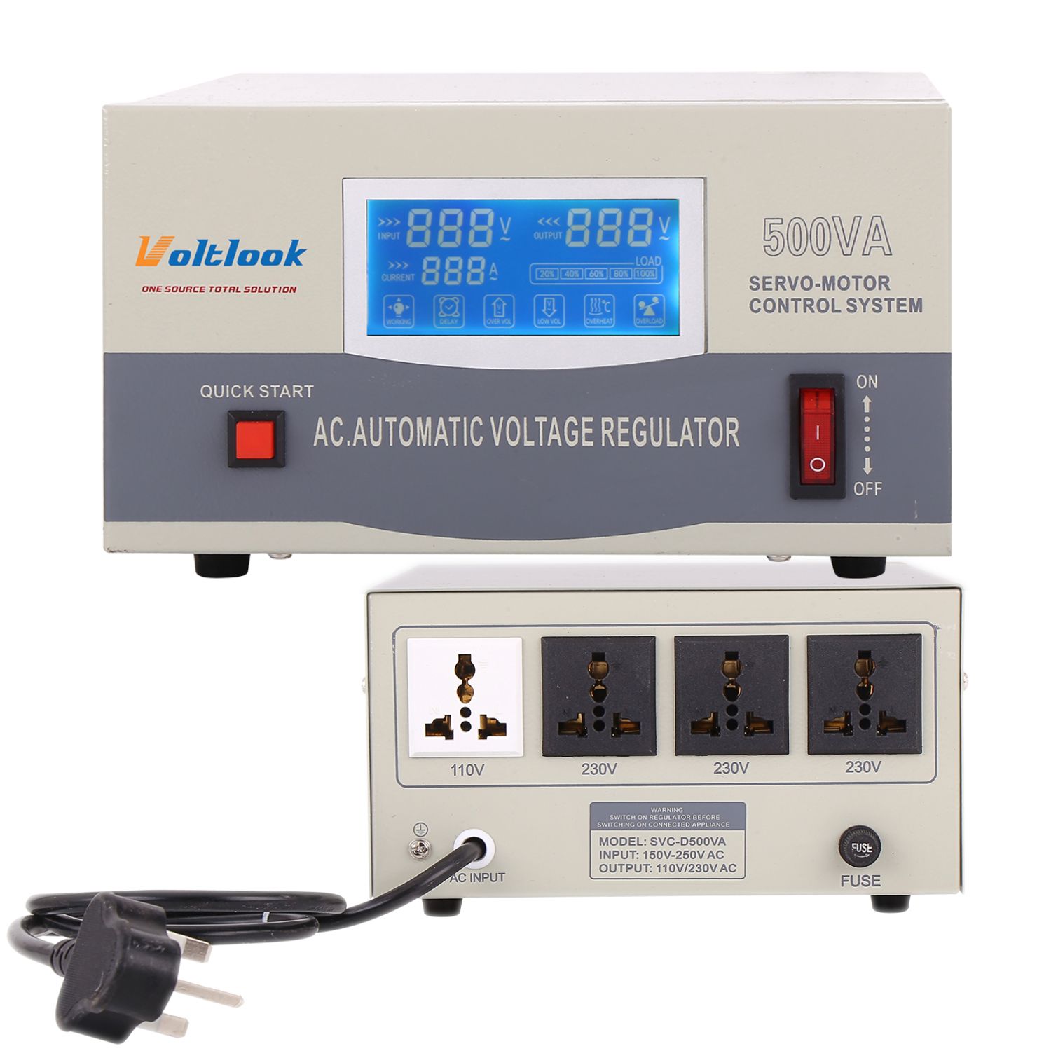 VOLTLOOK AUTOMATIC VOLTAGE REGULATOR WITH DIGITAL DISPLAY SVC-D500VA ...
